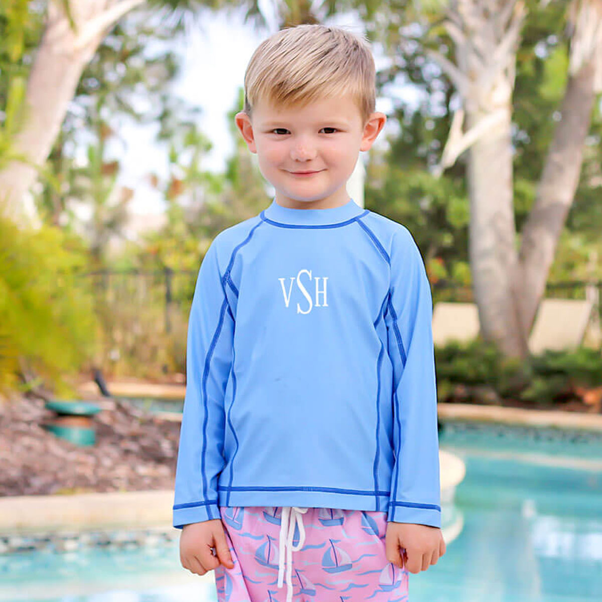 Two Tone Blue Rash Guard – Classic Whimsy