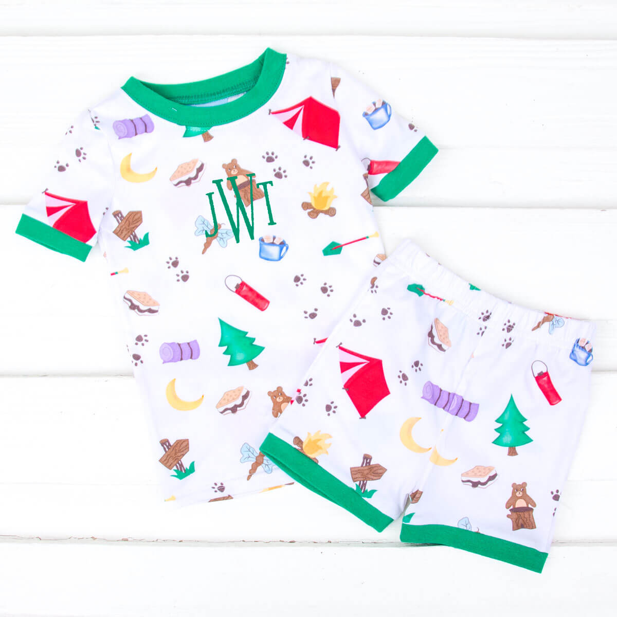 Let’s Go Camping Short Pajamas – Classic Whimsy