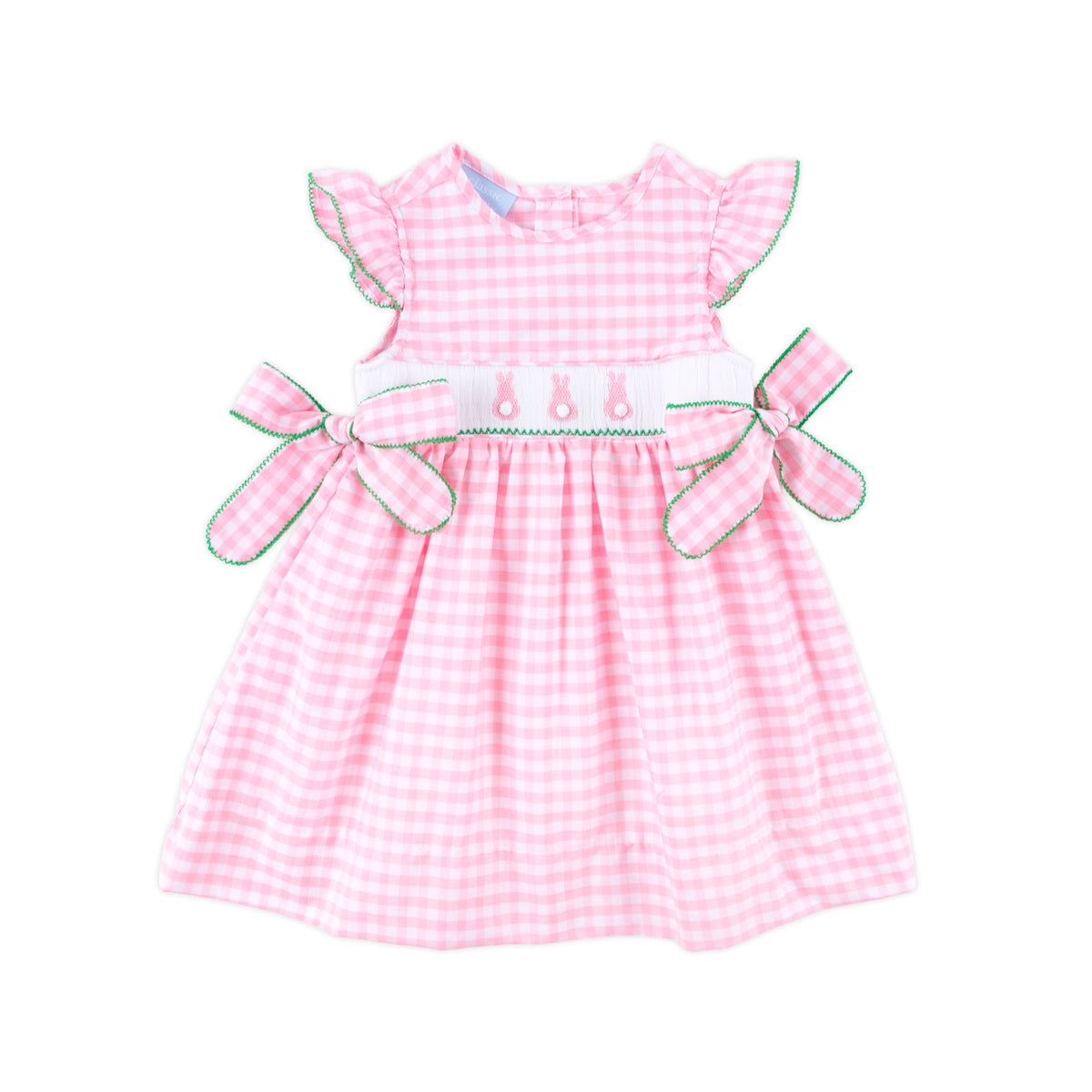 Peeps Smocked Pink Check Side Tie Dress – Classic Whimsy