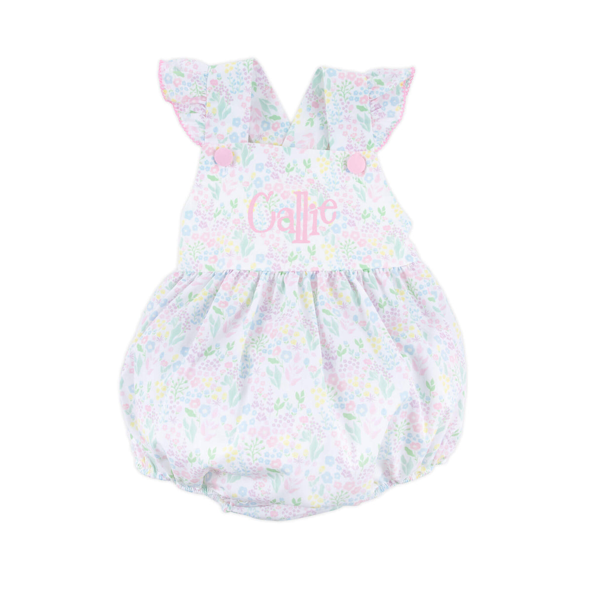 Blue Pink & Purple Floral Print Ruffle Bubble – Classic Whimsy