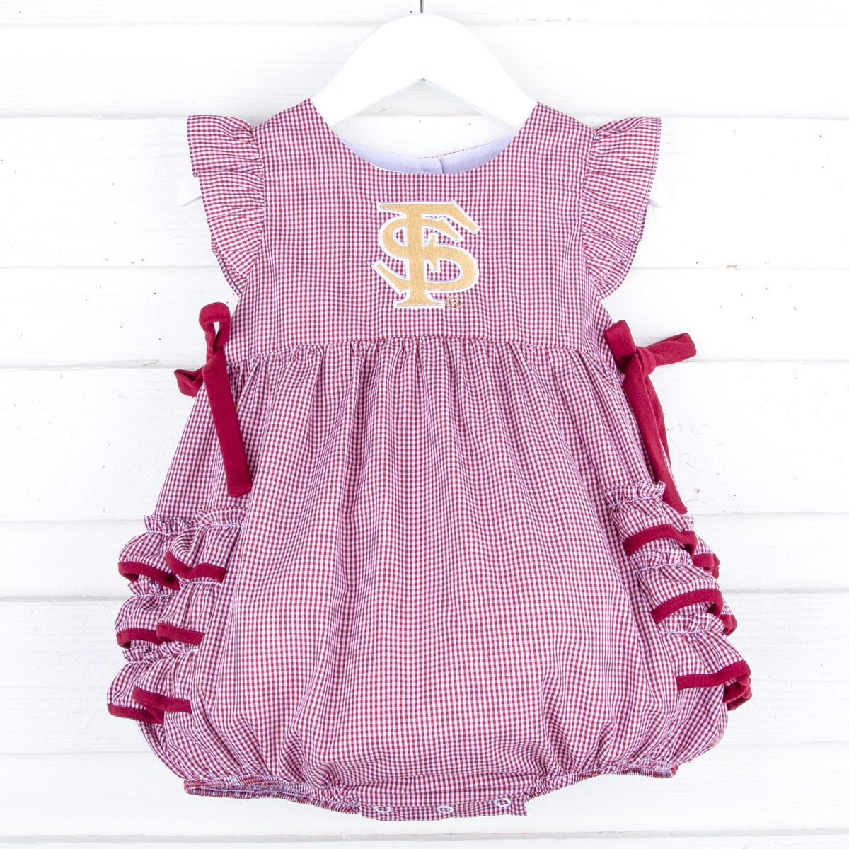 FSU Embroidered Maroon Ruffle Bubble – Classic Whimsy
