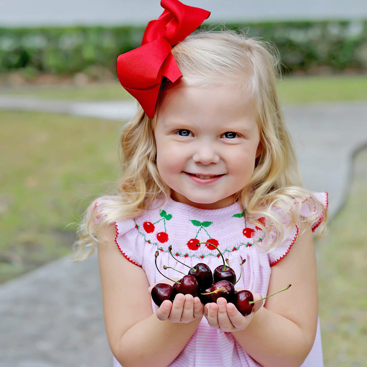 Pink Stripe Cherry Smocked Dress – Classic Whimsy