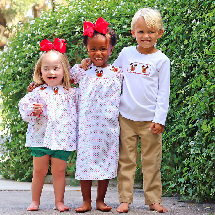 Reindeer Cheer Smocked Bloomer Set – Classic Whimsy
