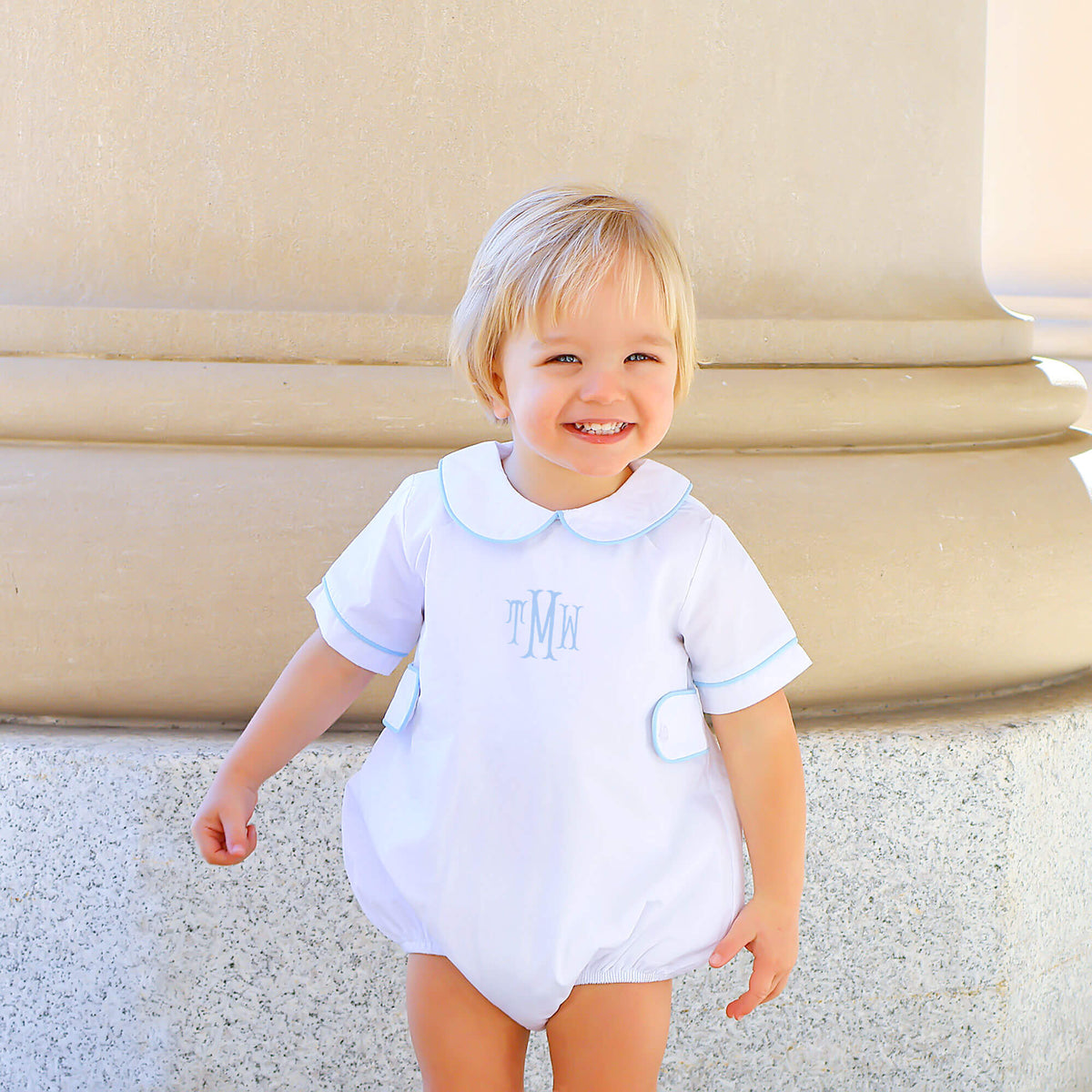 White Collared Bubble with Tabs – Classic Whimsy