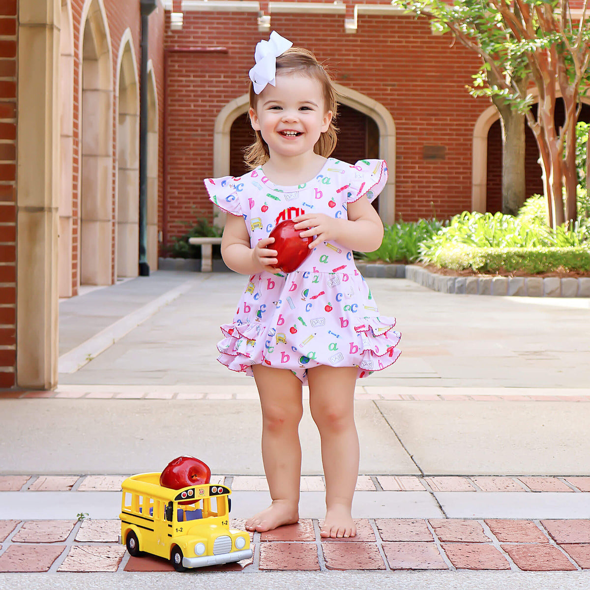 Easy as ABC Pink Ruffle Bubble – Classic Whimsy