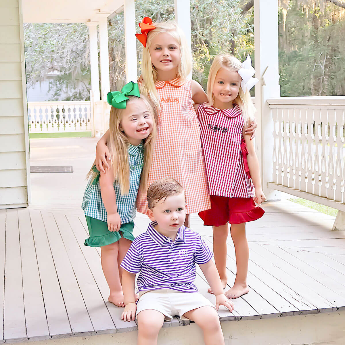 American Red & Blue Gingham Shorts – Classic Whimsy