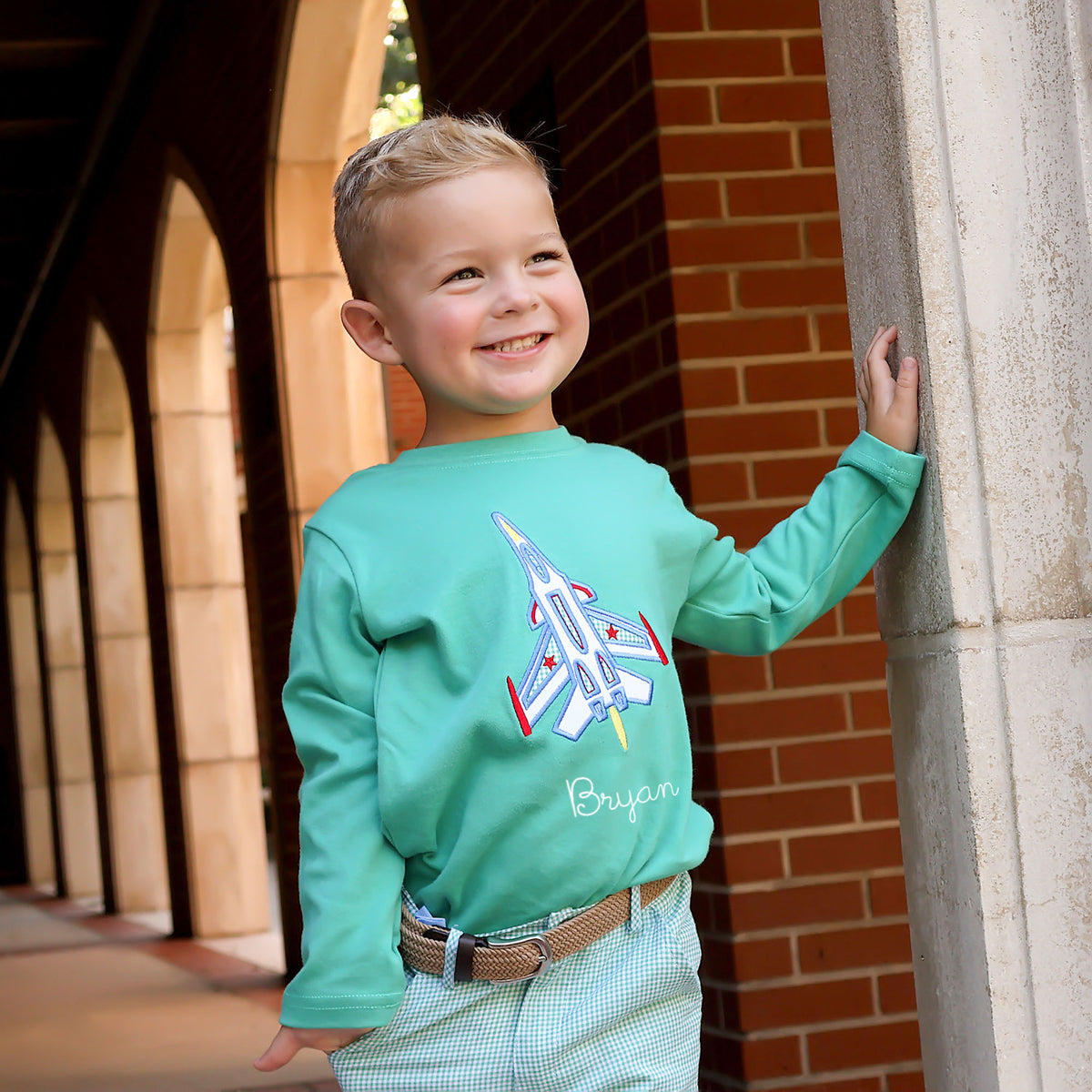 Jet Applique Green Long Sleeve Shirt – Classic Whimsy