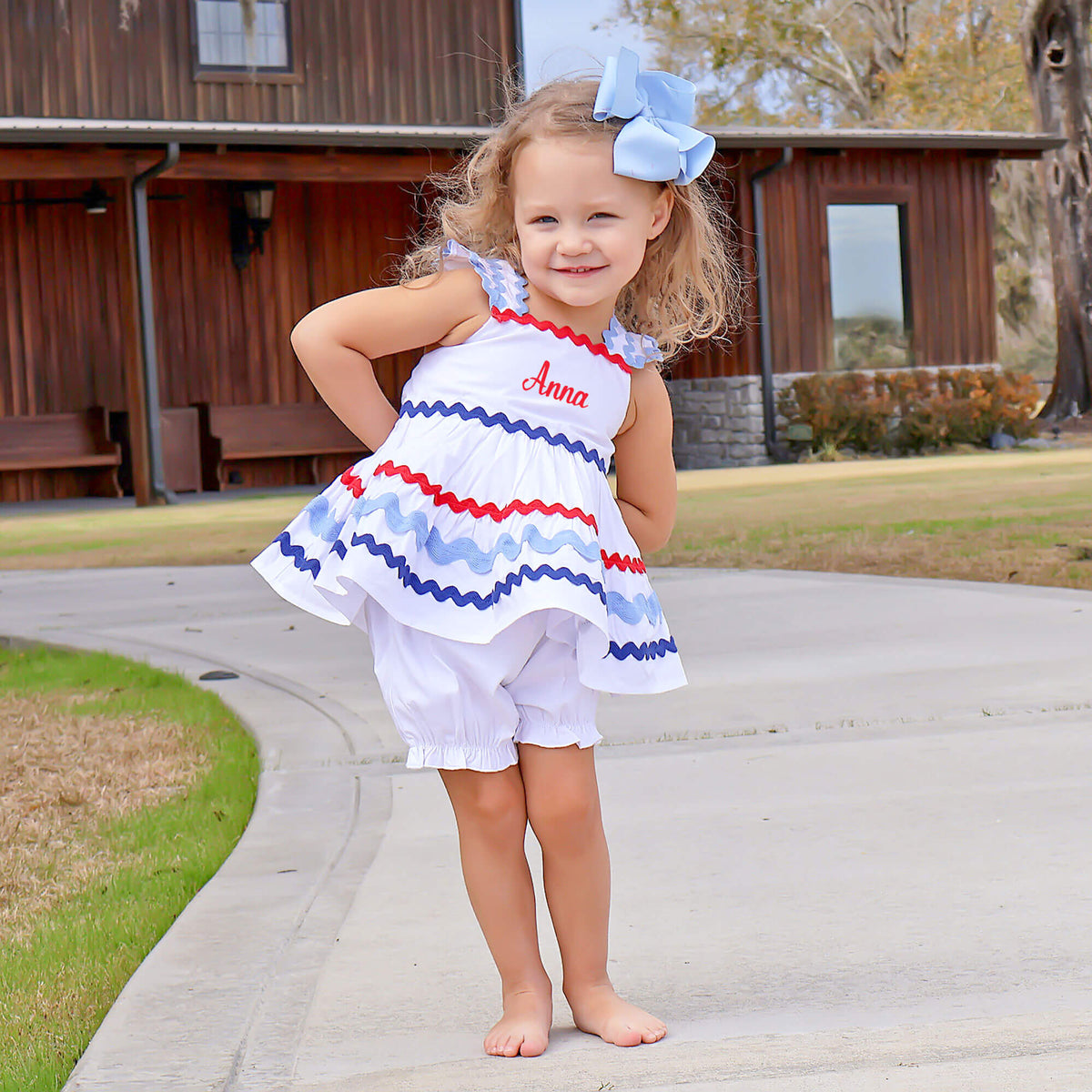 Red, Blue & Royal Ric Rac Bloomer Set – Classic Whimsy