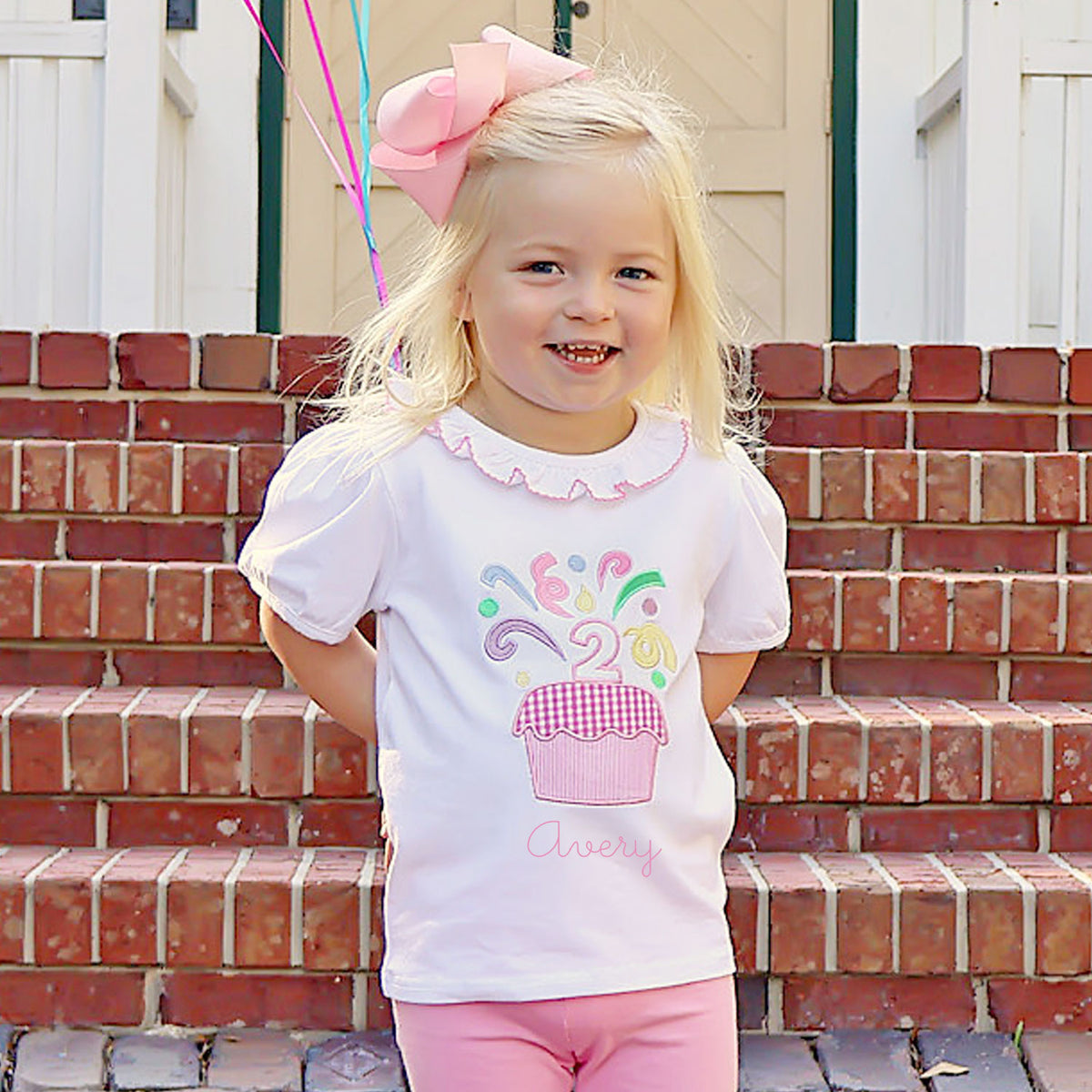 Second Birthday Cupcake Applique Ruffle Top – Classic Whimsy