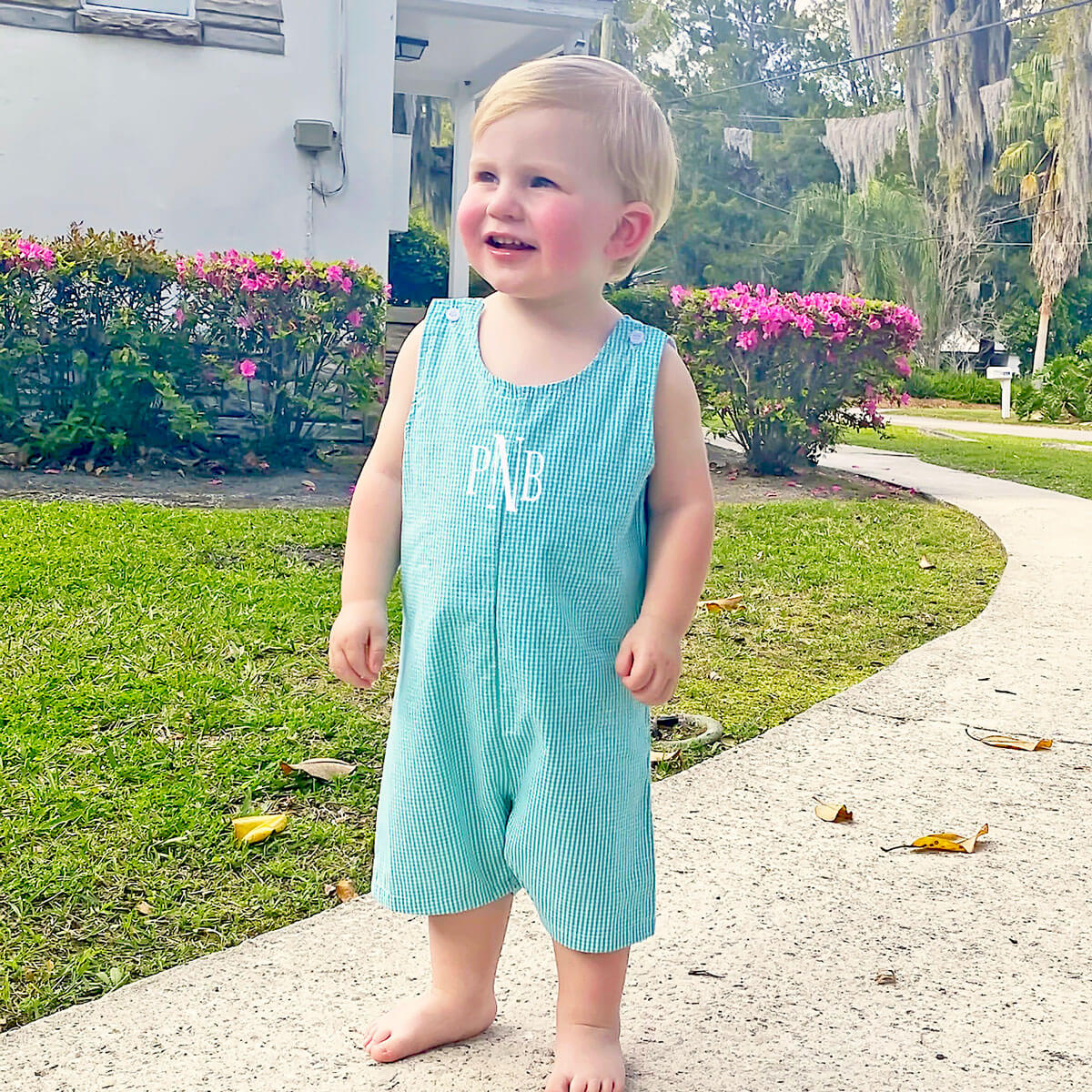 Teal Gingham Jon Jon – Classic Whimsy
