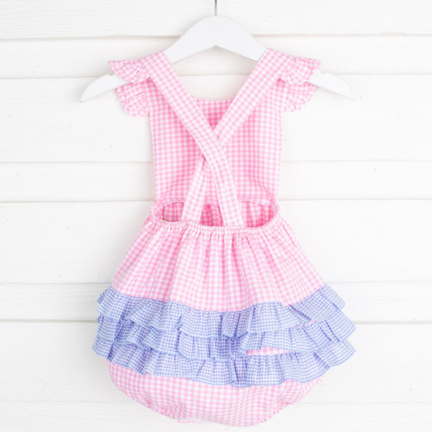 Pink and Blue Gingham Ruffle Bubble – Classic Whimsy