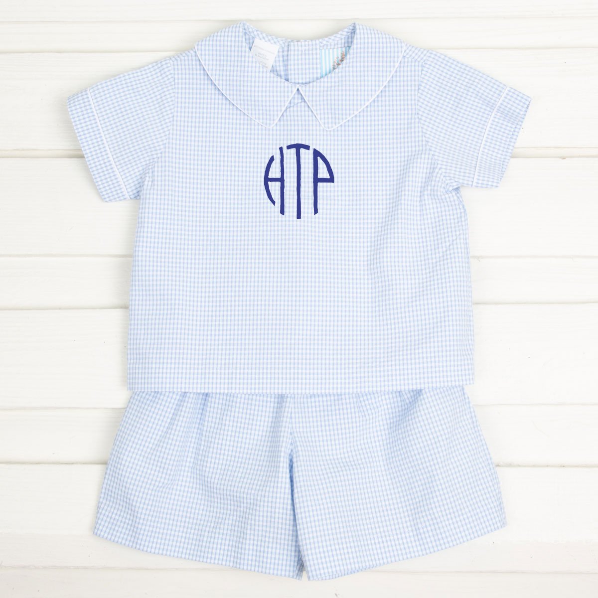 Collared Boys Short Set Light Blue Seersucker – Classic Whimsy